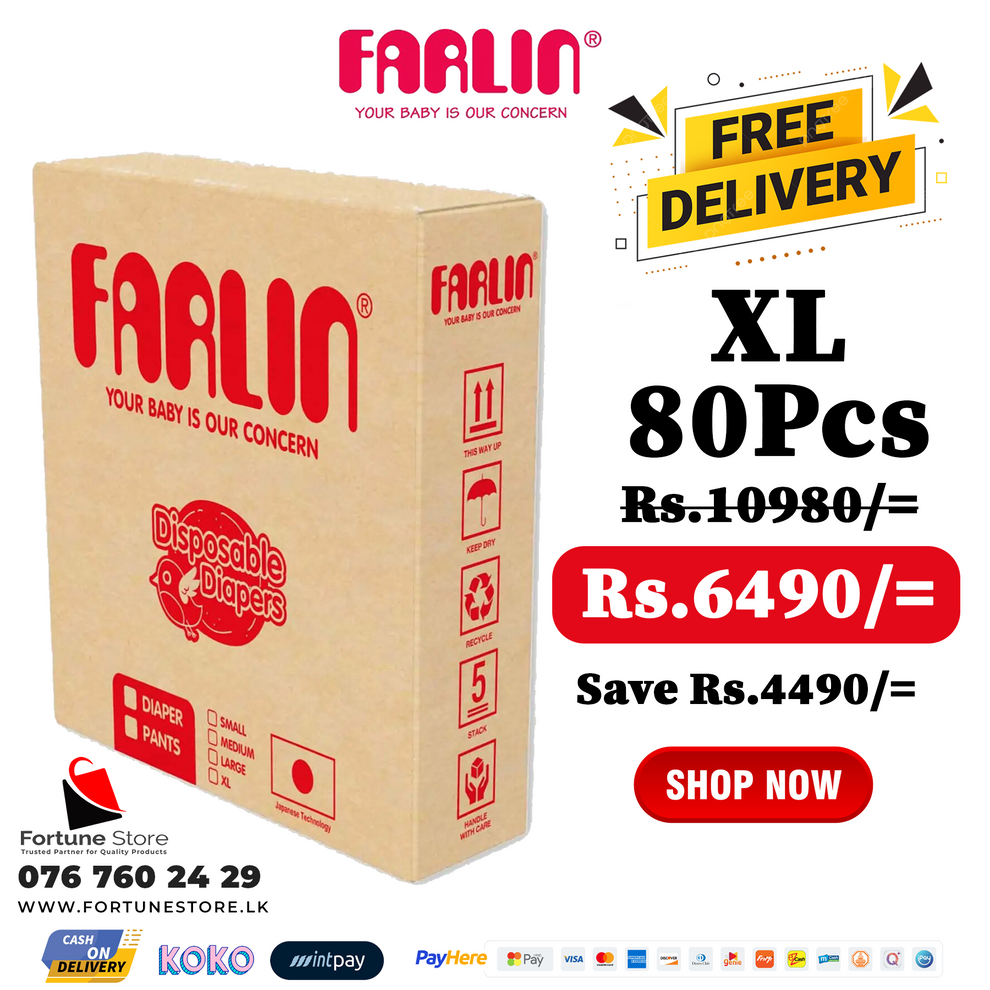 Farlin Baby Diapers XL (TAPE) 80pcs 13+kg | Ultimate Comfort & Leak Pr ...